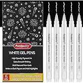 Amazon.com: MARTCOLOR White Gel Pens, 5 Pack, 1 mm Extra Fine Point Gel ...