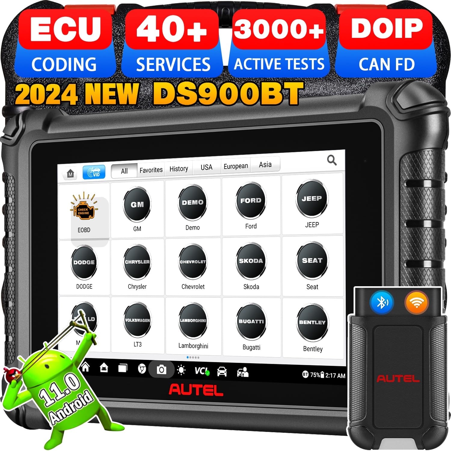 Mua Autel Scanner MaxiDAS DS900-BT: 2024 CAN FD/DoIP DS900BT Pro ECU Coding Bidirectional Scan ...