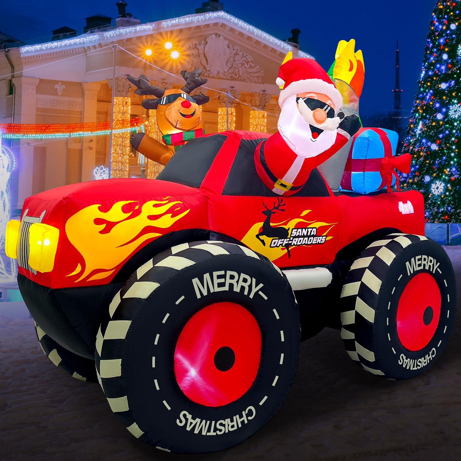 EAONE 7FT Christmas Inflatable Outdoor Decoration, Inflatable Santa ...