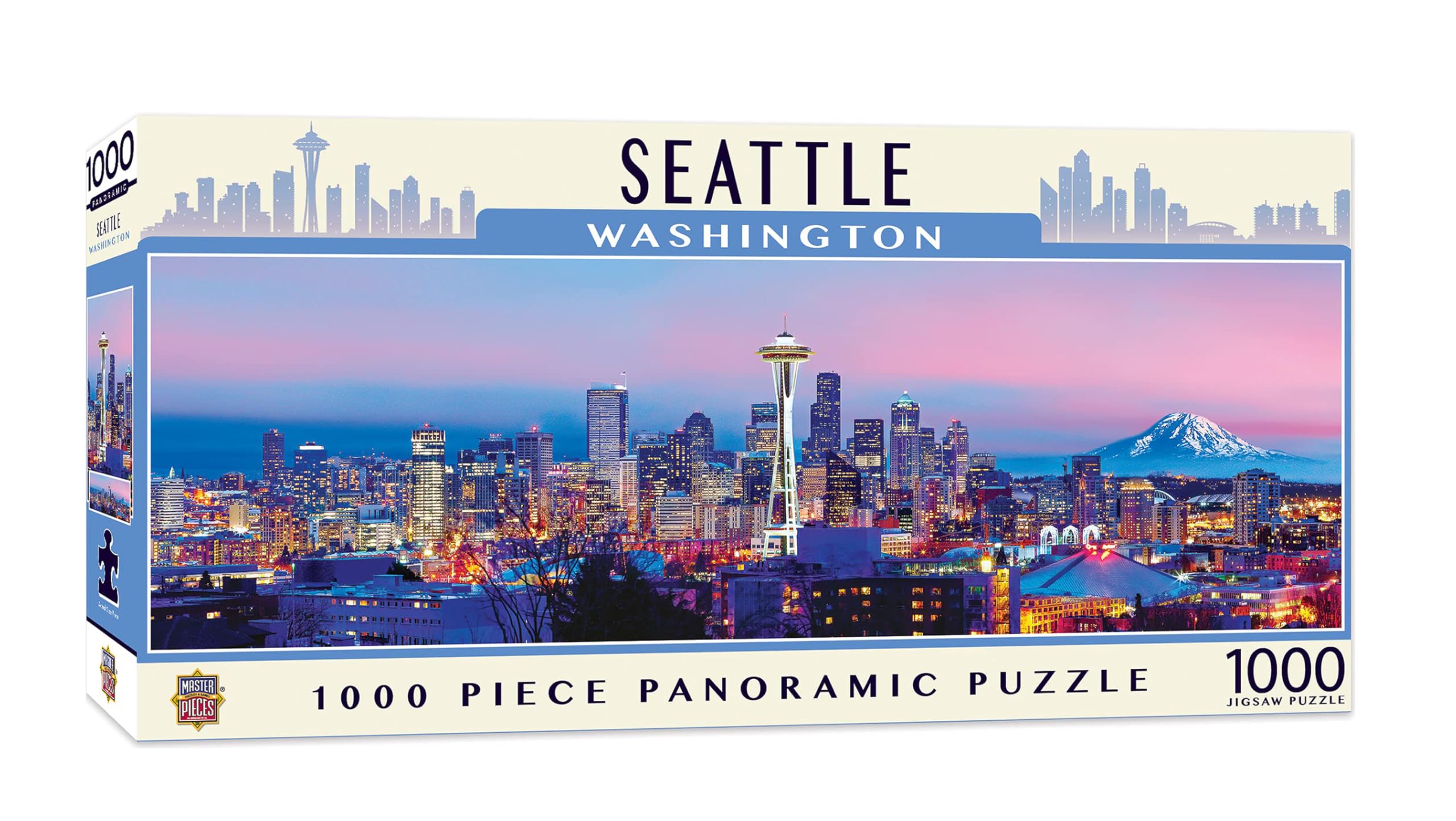 MasterPieces - 1000 Piece Jigsaw Puzzle, Seattle Skyline Panoramic, Fun ...