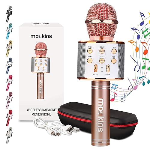 Mockins Rose Karaoke Microphone Wireless w/Built-in Speaker | Wireless ...