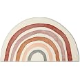 Amazon.com: Mingnei Boho Door Mat Half Circle Rug,Boho Neutral Rainbow ...
