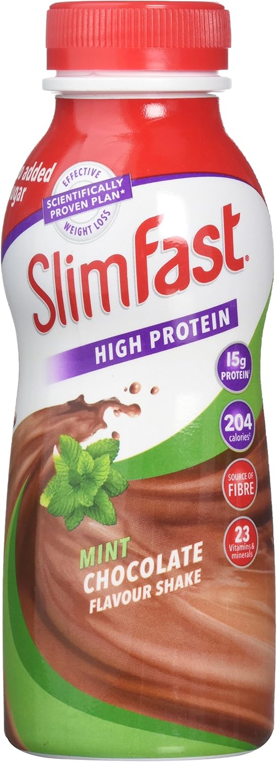 SlimFast Mint Chocolate Meal Replacement Shake, 325 ml, Pack of 6 ...