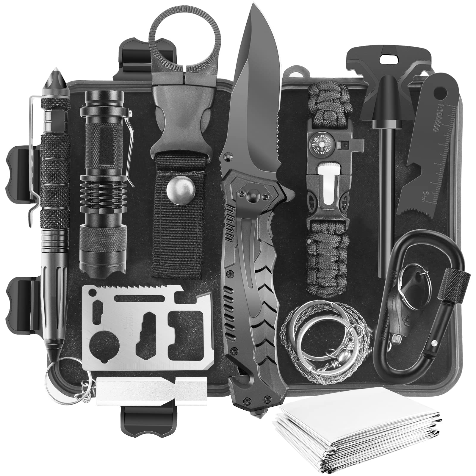 JINAGER Survival Gear Kits Outdoor Survival Gear Tool for Trip,with ...