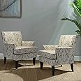 HULALA HOME Modern Patterned Accent Chairs, Accent Chair Set of 2 ...