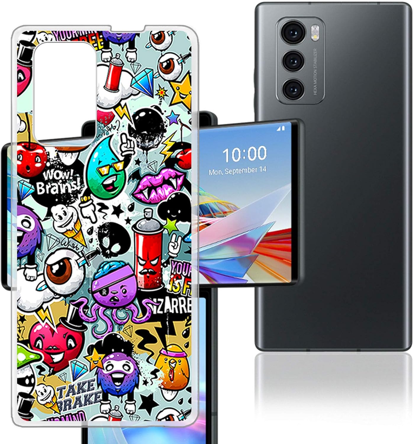 Amazon.com: HHUAN Case for LG Wing 5G (6.8 inches), Semi-Transparent ...