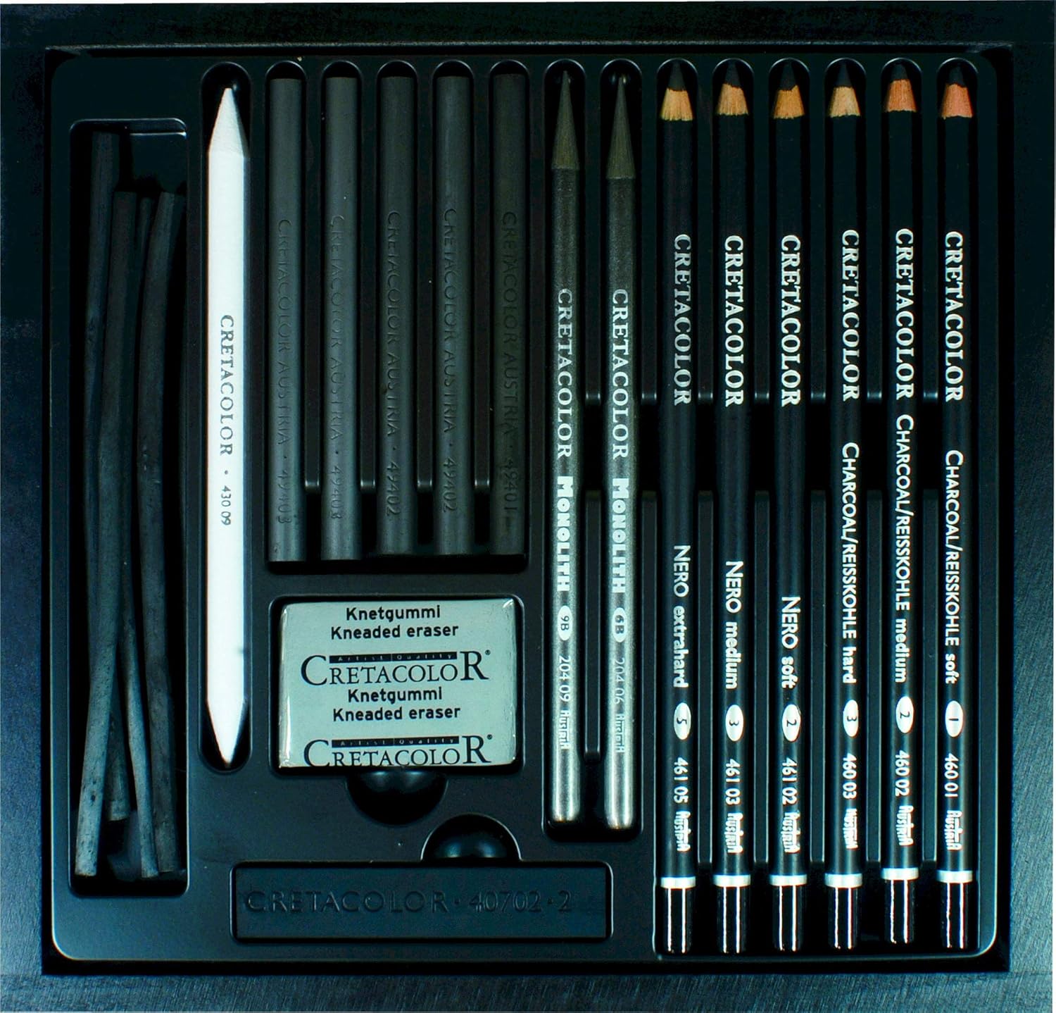 Cretacolor Black Box Charcoal Drawing Set of 20 - Wooden Box: Amazon.in ...