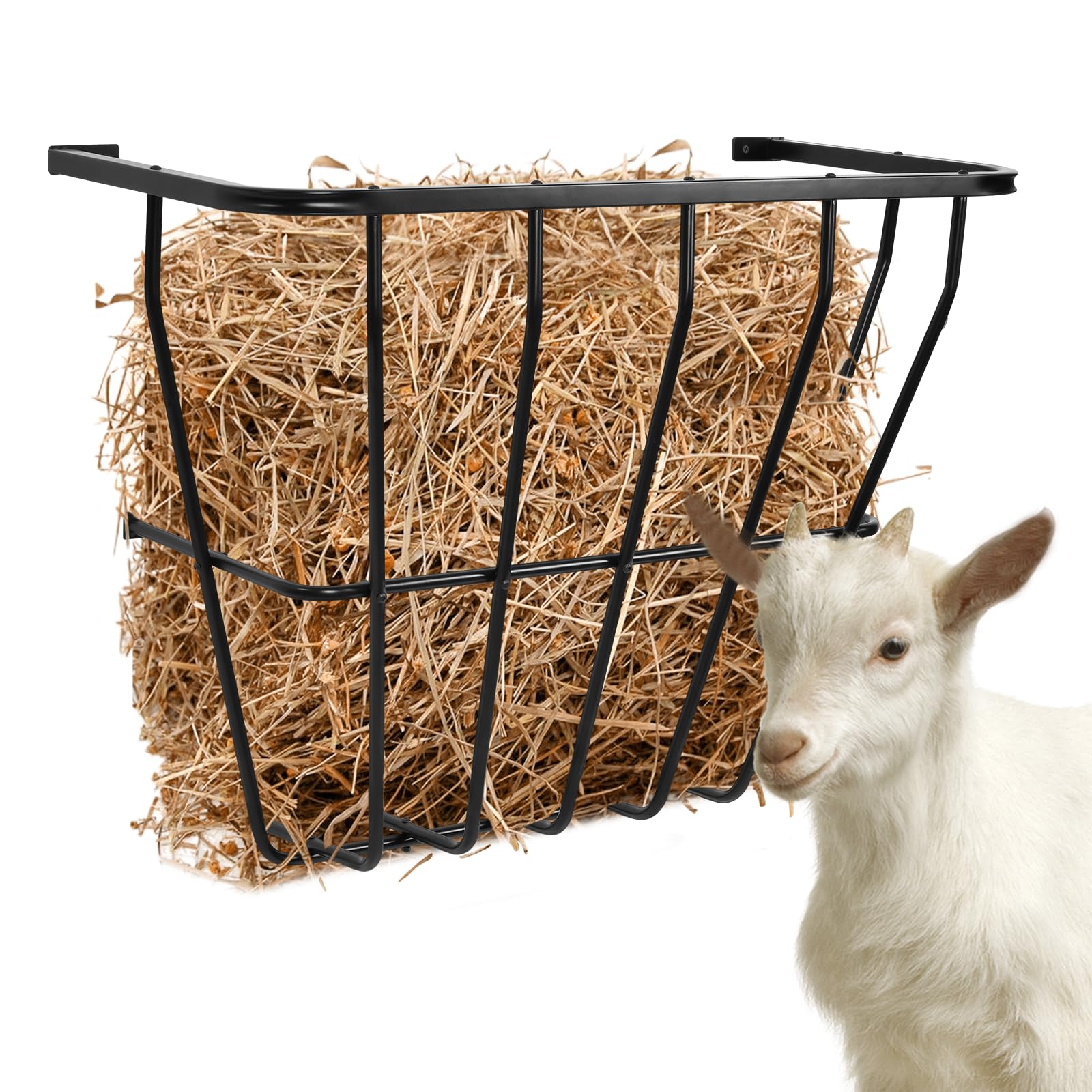 Nisorpa Hay Feeder Goat 27 Gallons Multiple Sided Goat Hay Rack Heavy Duty Iron Wall Hay Rack ...