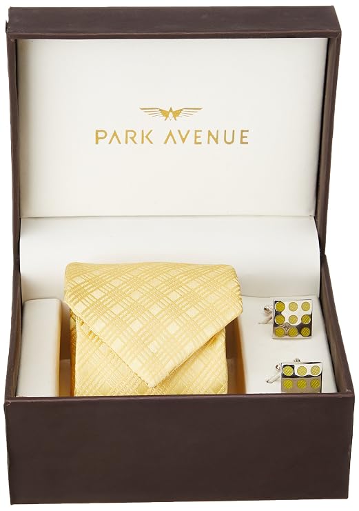 Buy Park Avenue Men's Tie Set (PZZX02192-Y6STD_Yellow_STD) at Amazon.in
