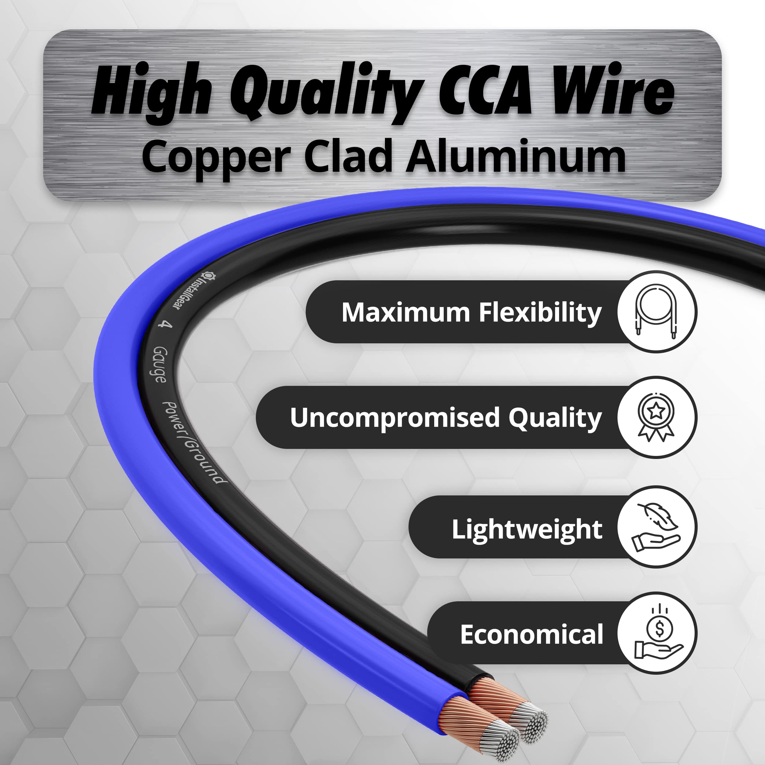 Mua InstallGear 4 Gauge Wire (50ft) Copper Clad Aluminum CAA - Primary ...