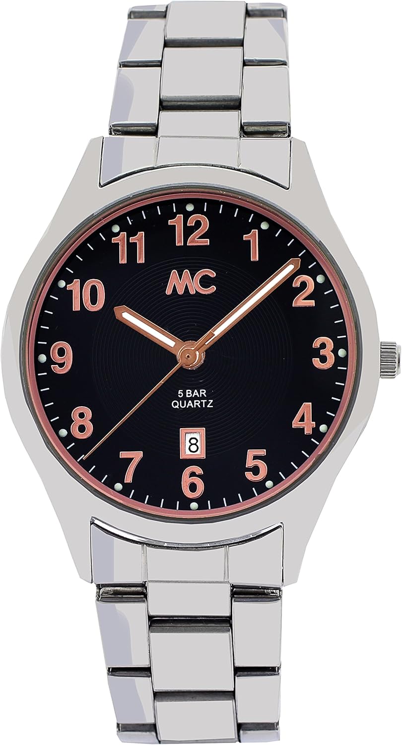 MC Timetrend Herren Analog Quarz Uhr mit Edelstahl Armband 27784 ...