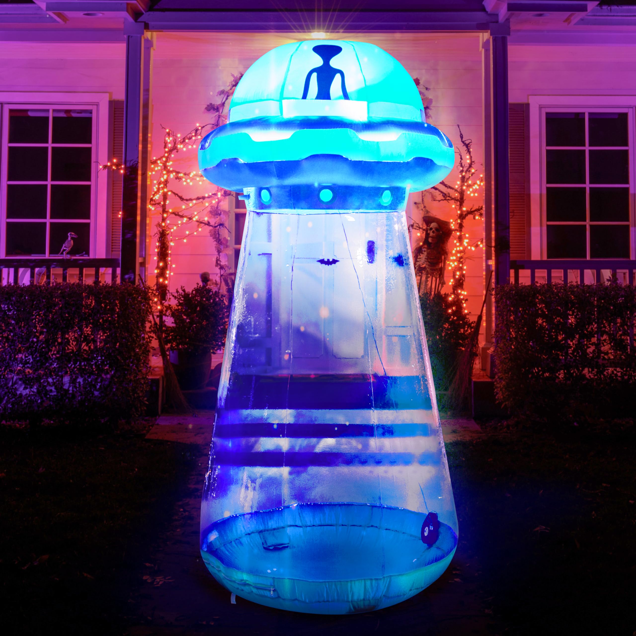 Joiedomi 6 FT Tall Halloween Inflatable UFO Outdoor Decoration, Blow Up ...