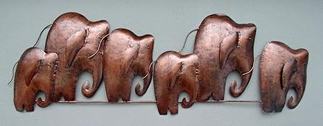 Unusual 3D Abstract Copper Elephant Wall Art Hand Made Metal Elephant ...