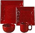 Amazon.com: Savannah 16 Piece Dinnerware Set Color: Red: Kitchen & Dining