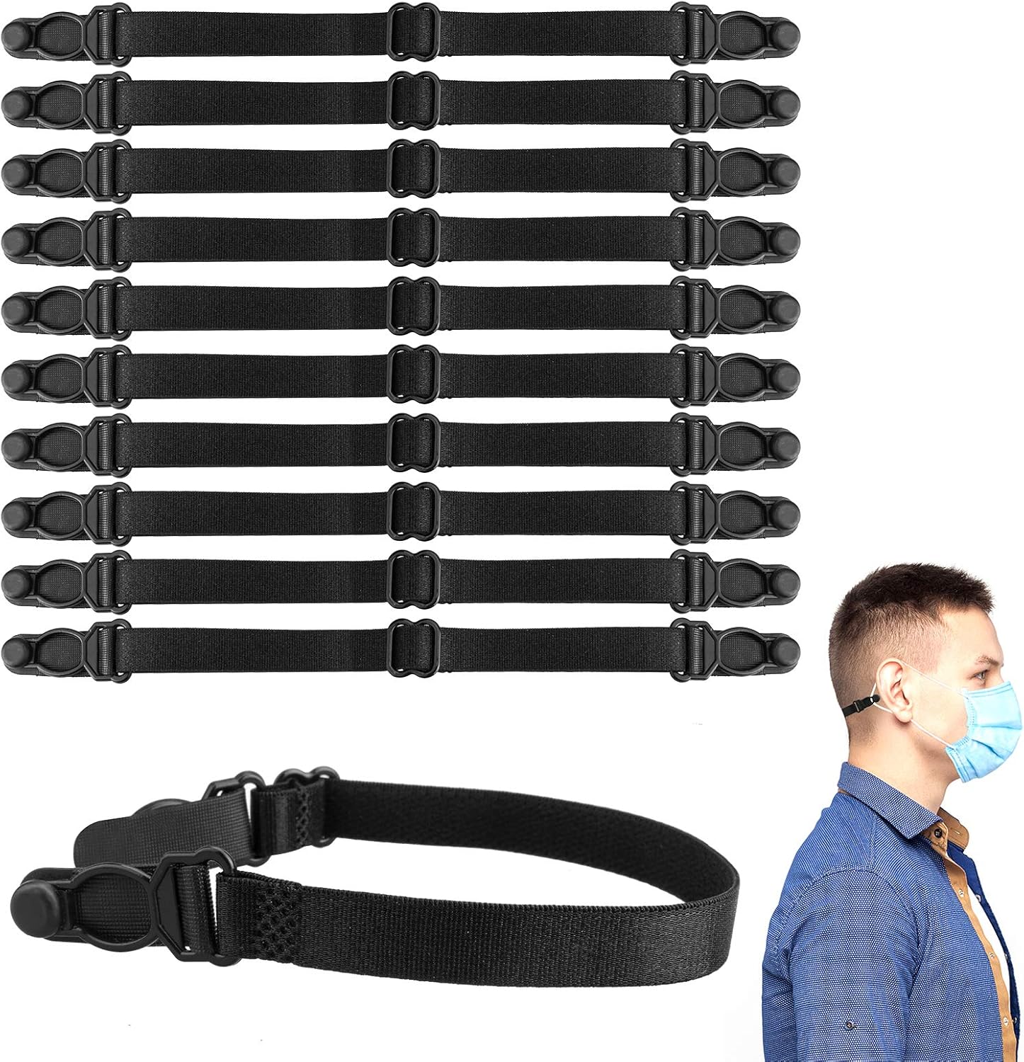 JTENG Maskenhalter,elastische Maskenhalterung zur Entlastung der Ohren ...