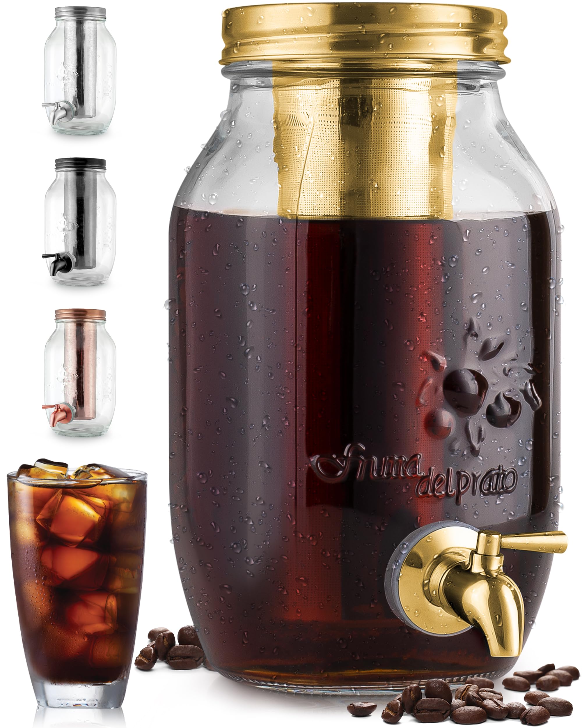Zulay Kitchen 1 Gallon Cold Brew Coffee Maker - Large Iced Tea & Cold ...