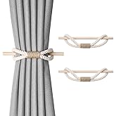 Amazon.com: NICEEC 2 Pack Natural Cotton Rope Curtain Tiebacks Boho ...