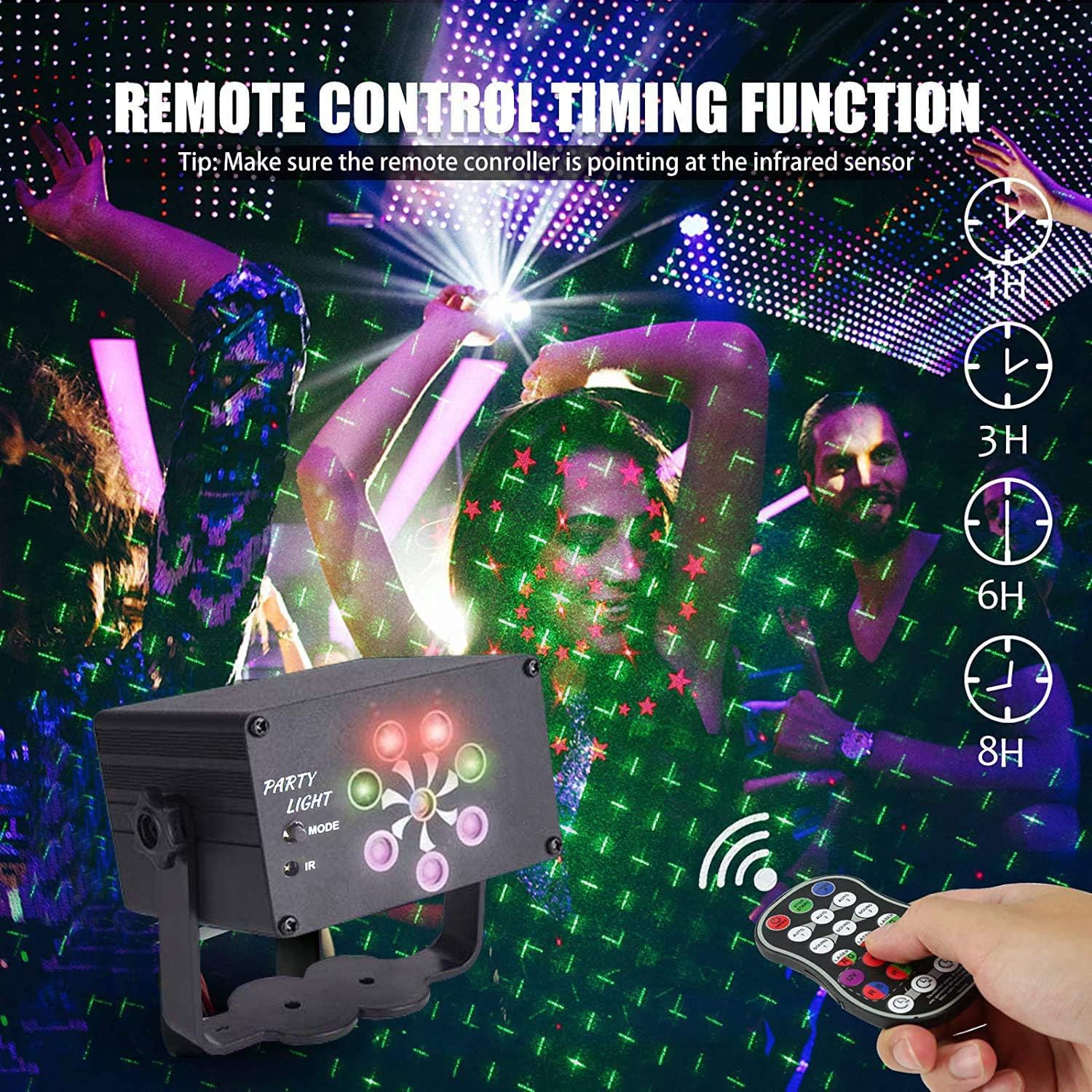 Disco Lights, Mini Party Light with18 Remote Control Projector Led ...