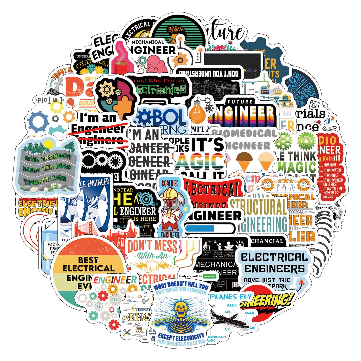 Mua QIWENGO 124pcs Engineering Stickers Hard Hat Stickers for Tool Box ...