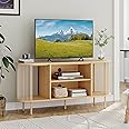 Amazon.com: Yechen Boho Natural Rope Woven TV Stand for 55 60 Inch TV, Mid Century Modern ...