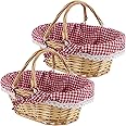 Amazon.com: MAHIONG 2 PCS Natural Wicker Basket with Double Handles and ...