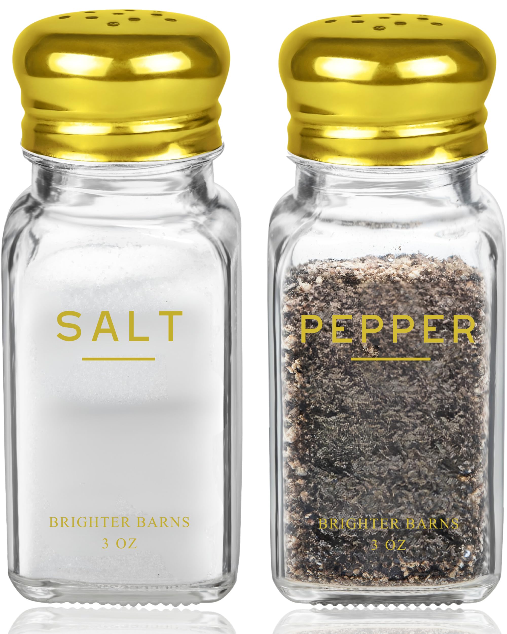Gold Salt and Pepper Shakers Set by Brighter Barns - Gold Kitchen Decor ...