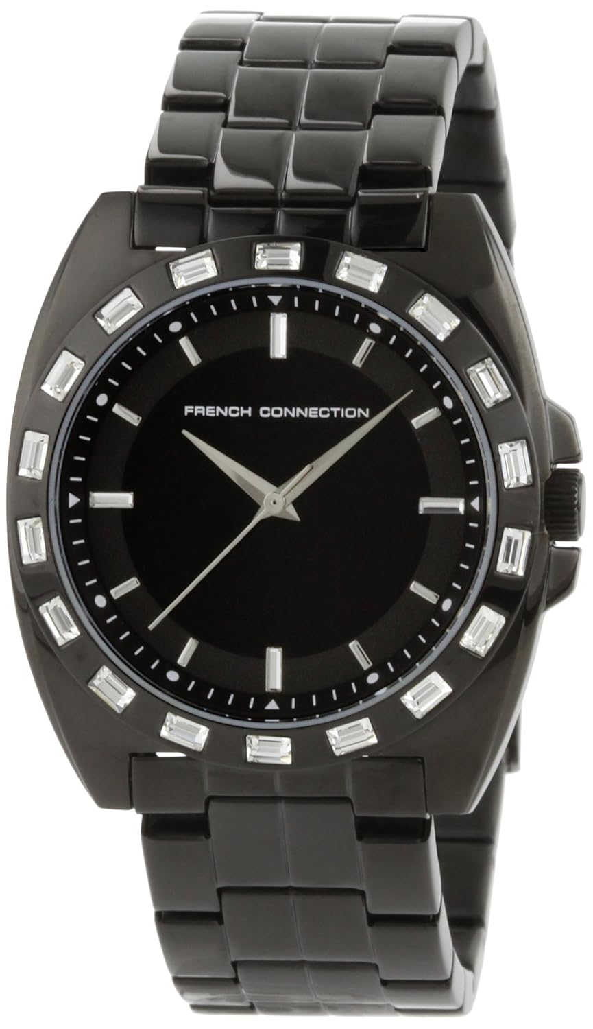 French Connection Ladies Watch FC1041B Black IP Bracelet with Stone Set ...
