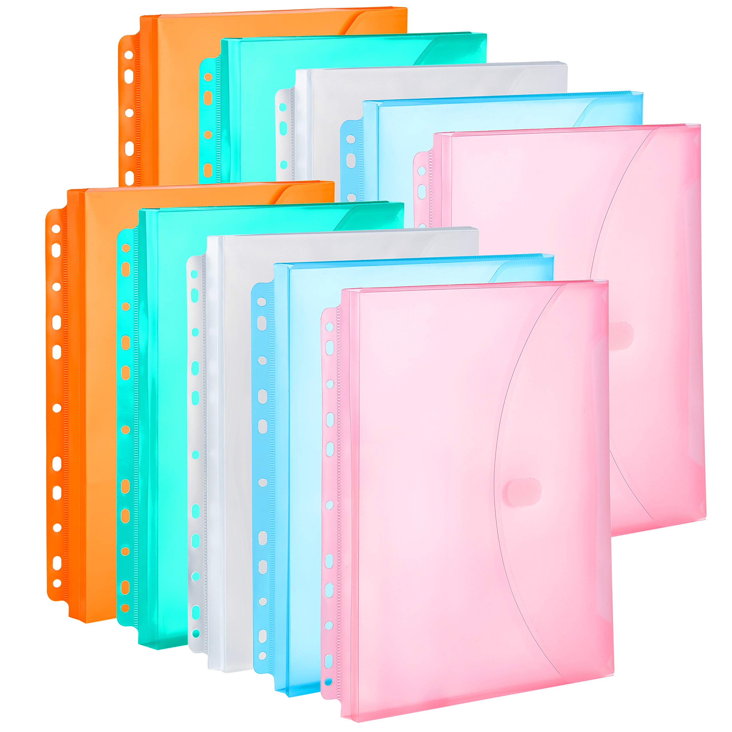 FANWU 10 Pack Assorted Color Expandable Poly Binder Pocket, 3/4-inch ...