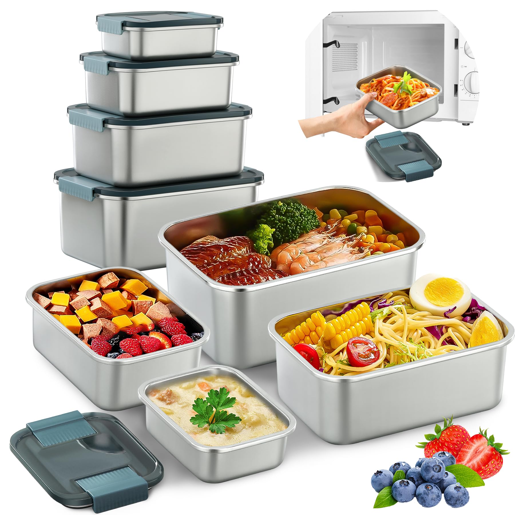 JXXM Stainless Steel Lunch Container,Bento Lunch Box for Kids,Lunch ...