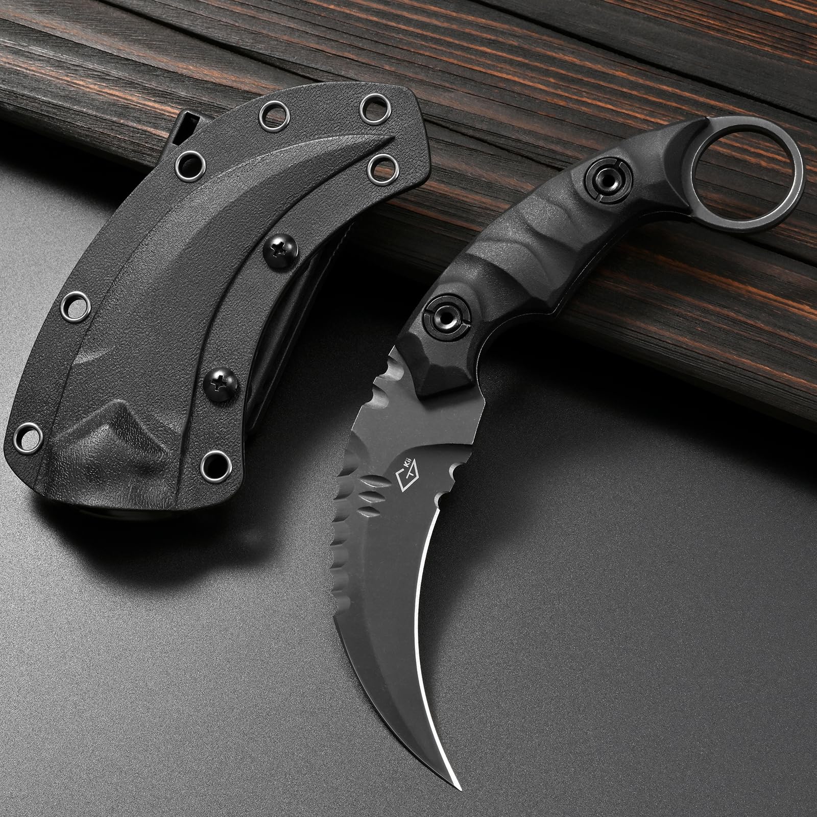 Gtkii GTK691 Fixed Blade Knife D2 Steel Blade Nylon Fiberglass Handle ...