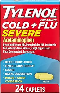 Amazon.com: TYLENOL Cold + FLU Multi-Action Day Caplets, Pack of 1 ...