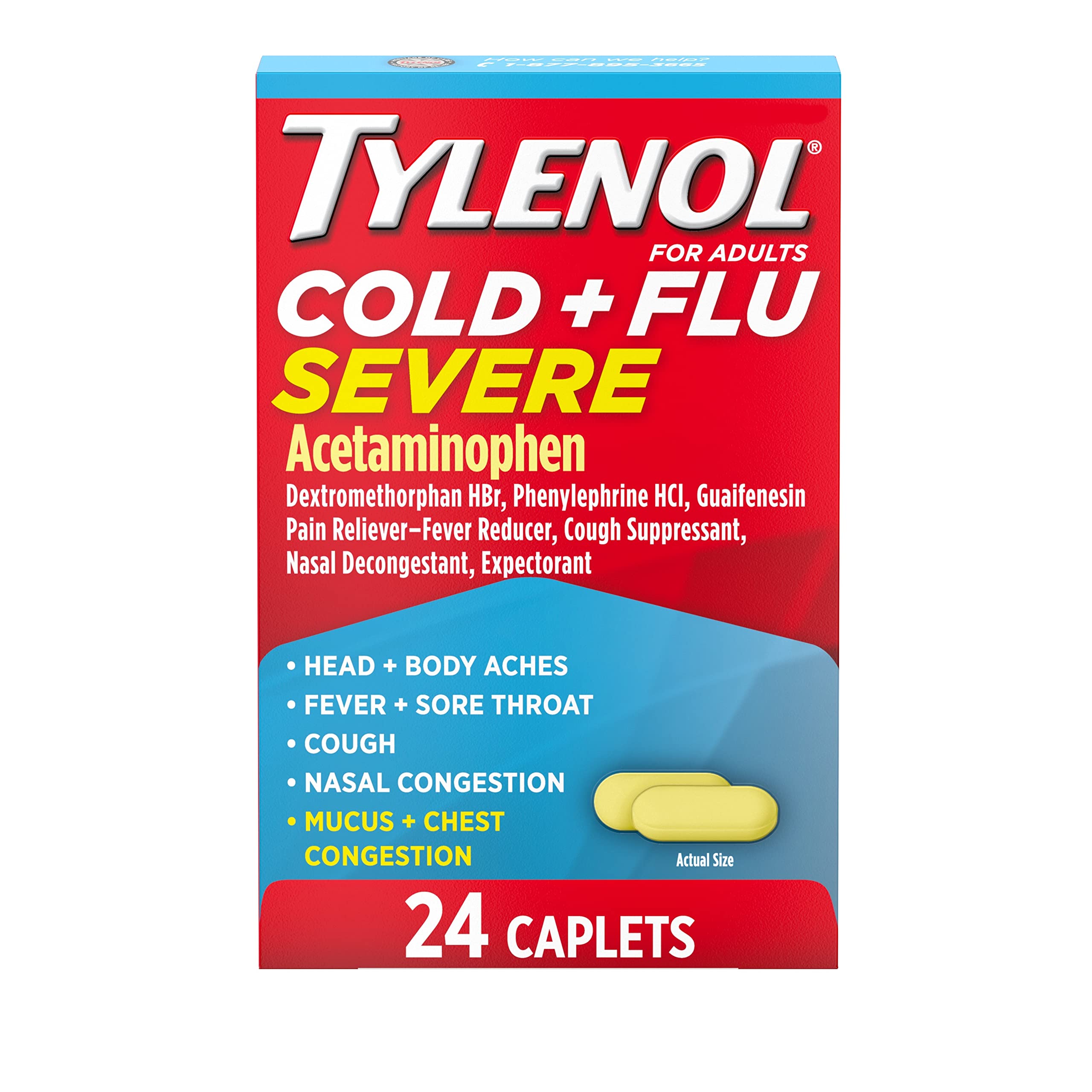 Mua Tylenol Cold + Flu Severe Medicine Caplets for Fever, Pain, Cough ...