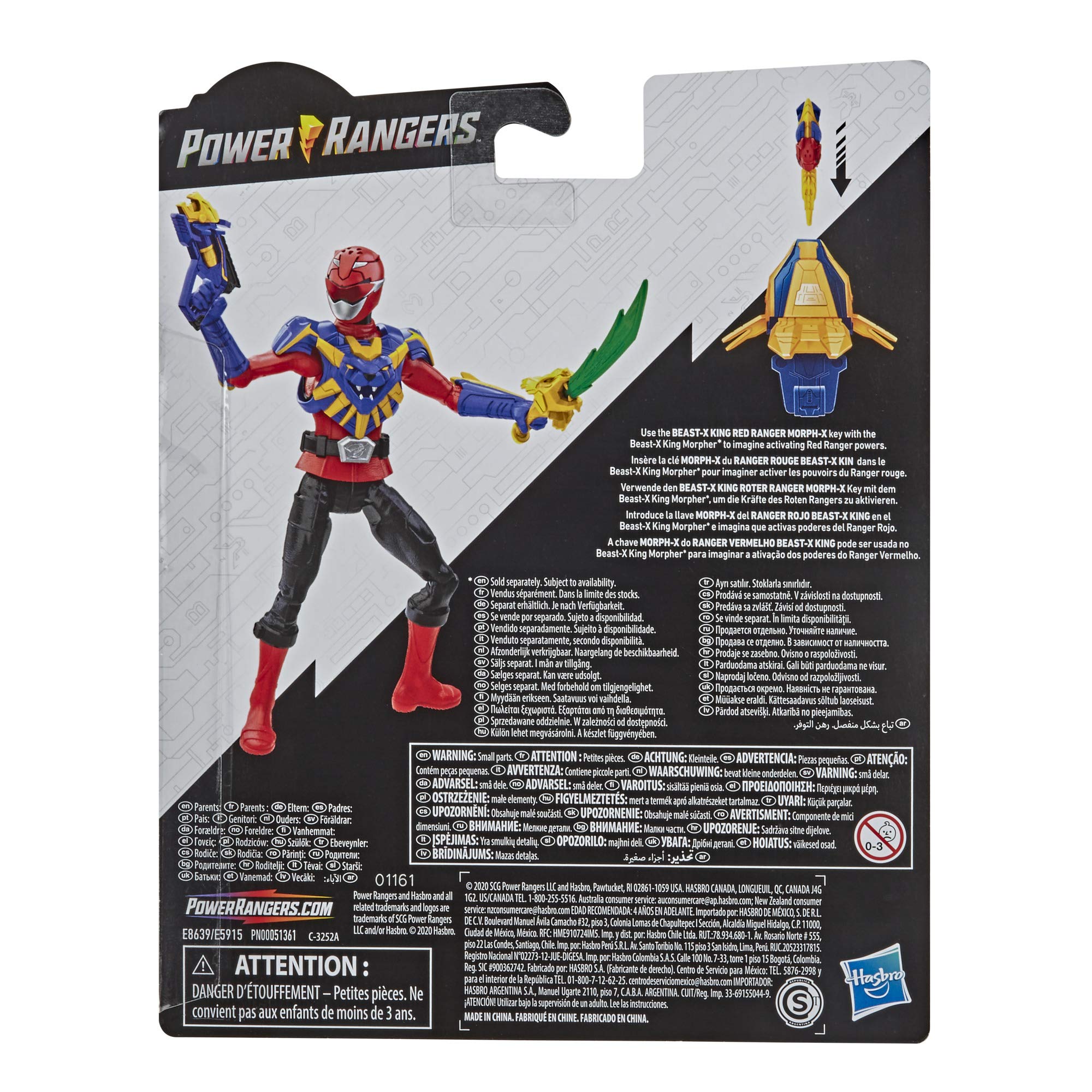 Power Rangers Beast Morphers Beast-X King Red Ranger 6-inch Action ...