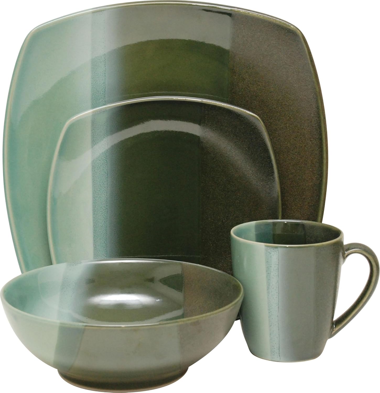 Amazon.com | Sango Deco Green 16-Piece Dinnerware Set: Dinnerware Sets