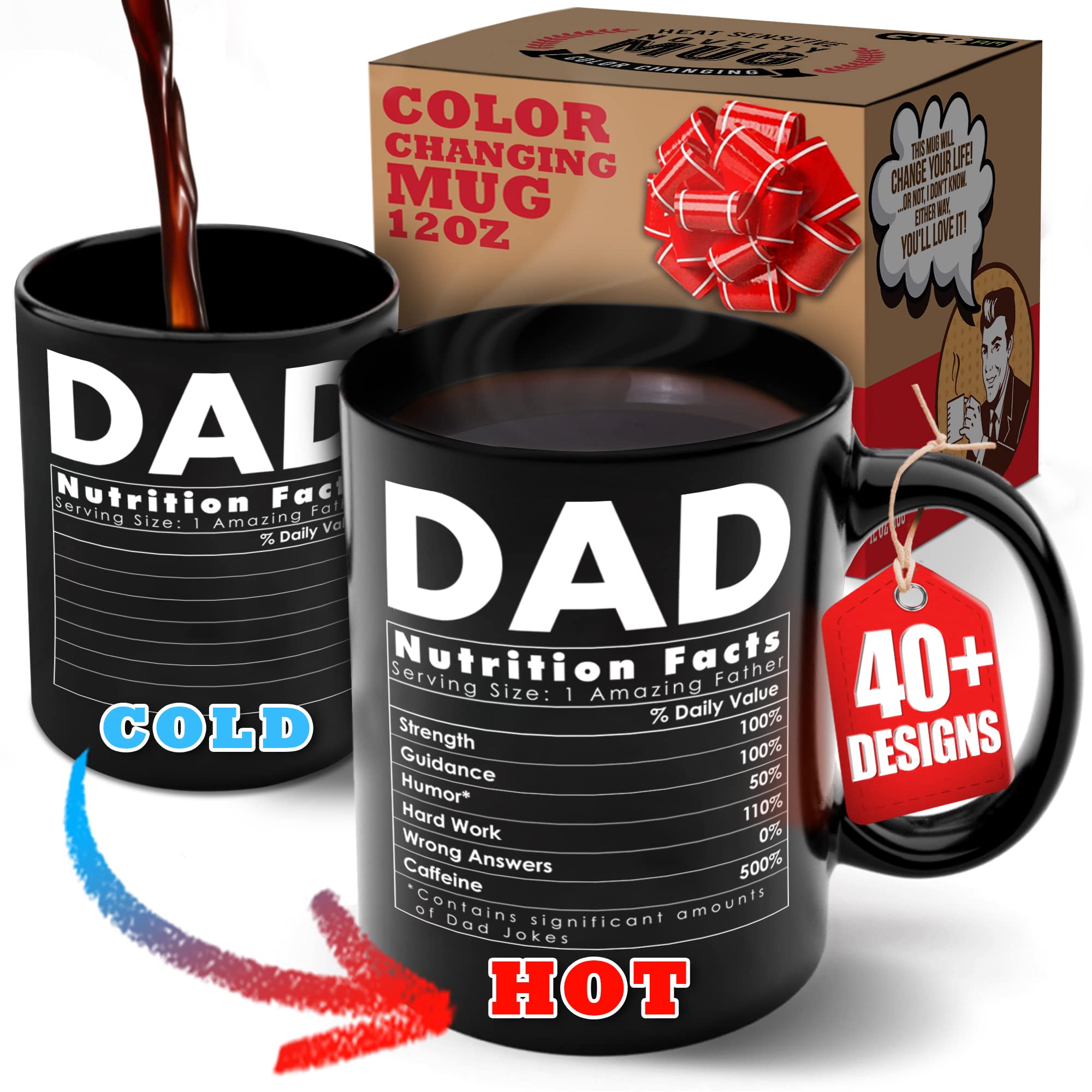 Heat Changing Worlds Best Dad Mug. 12oz Dad Nutrition Facts Funny ...