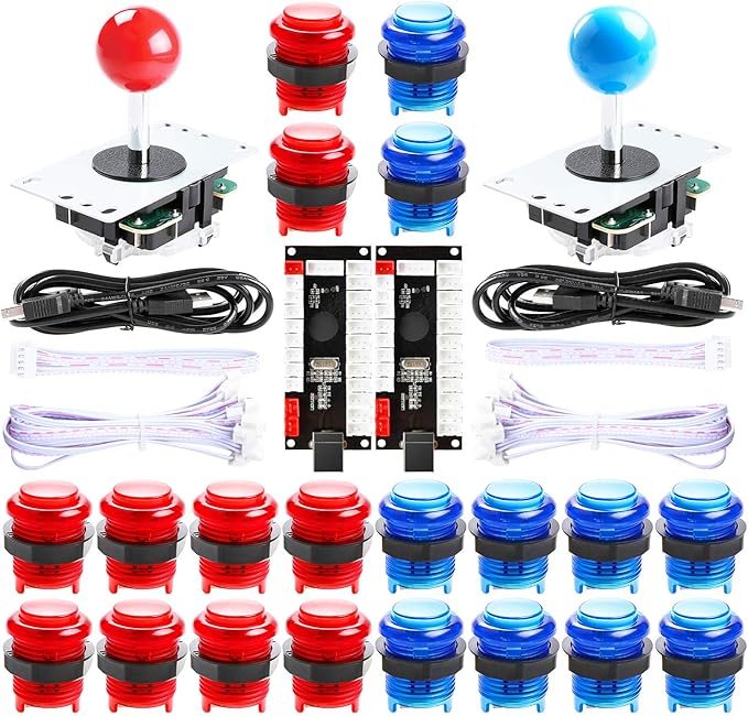 Hikig 2 Player led Arcade Buttons and joysticks DIY kit 2X joysticks ...