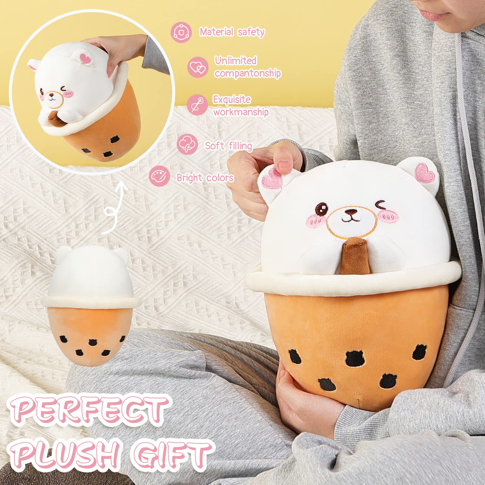 Mua AIXINI Bear Boba Plush 10 inch Bubble Tea Stuffed Animal Cute Soft ...