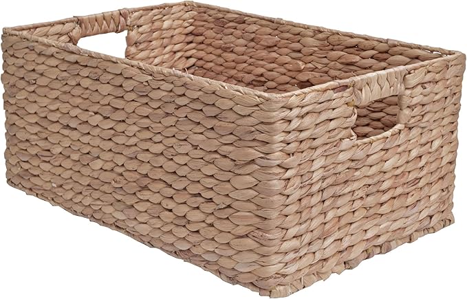 Casa Furnishings Wicker Storage Basket, Shelf Drawer - Water Hyacinth ...
