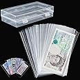 Amazon.com : 100 PCS Currency Sleeves - Clear Dollar Holder with ...