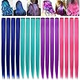 Amazon.com : ZHAOWWEI 16 Pcs Princess Hair Extensions Multi-Colors ...