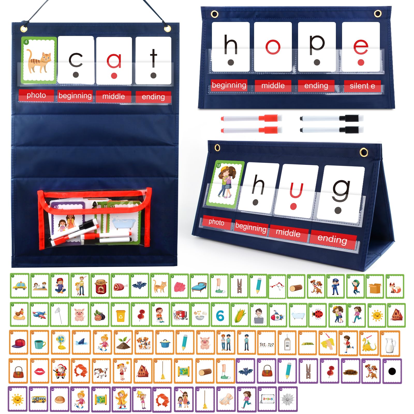 Mua Word Building Pocket Chart for Kids, Word Phonics Game Blending ...