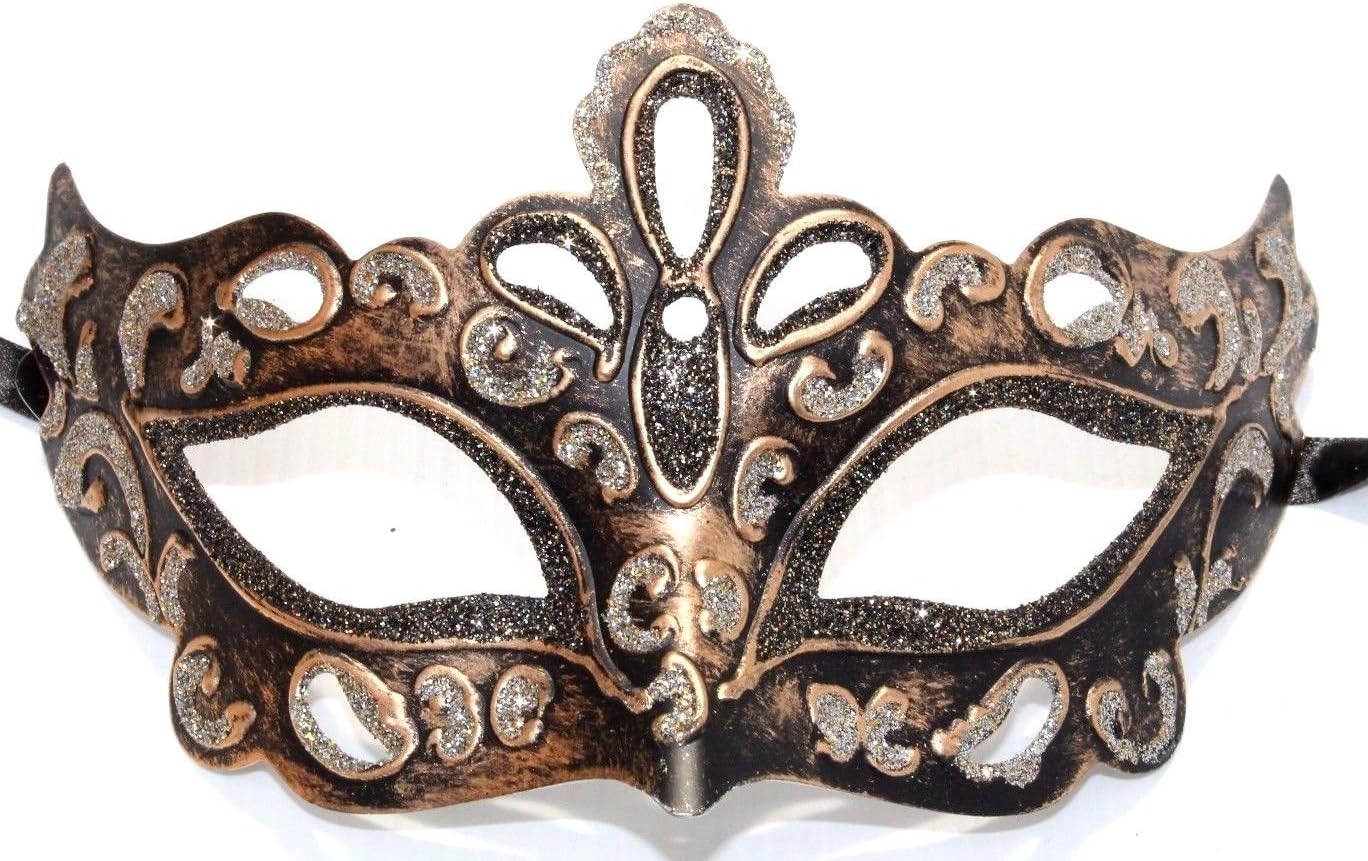 BLACK SILVER & GOLD MALE/FEMALE RIALTO VENETIAN MASQUERADE CARNIVAL ...