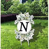 Amazon.com : Monogram Letter A Yard Sign with Stakes Letter Lawn Signs ...