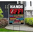 Amazon.com: Hands Off Protest Yard Sign - Resist Hate Lawn Sign, Anti ...