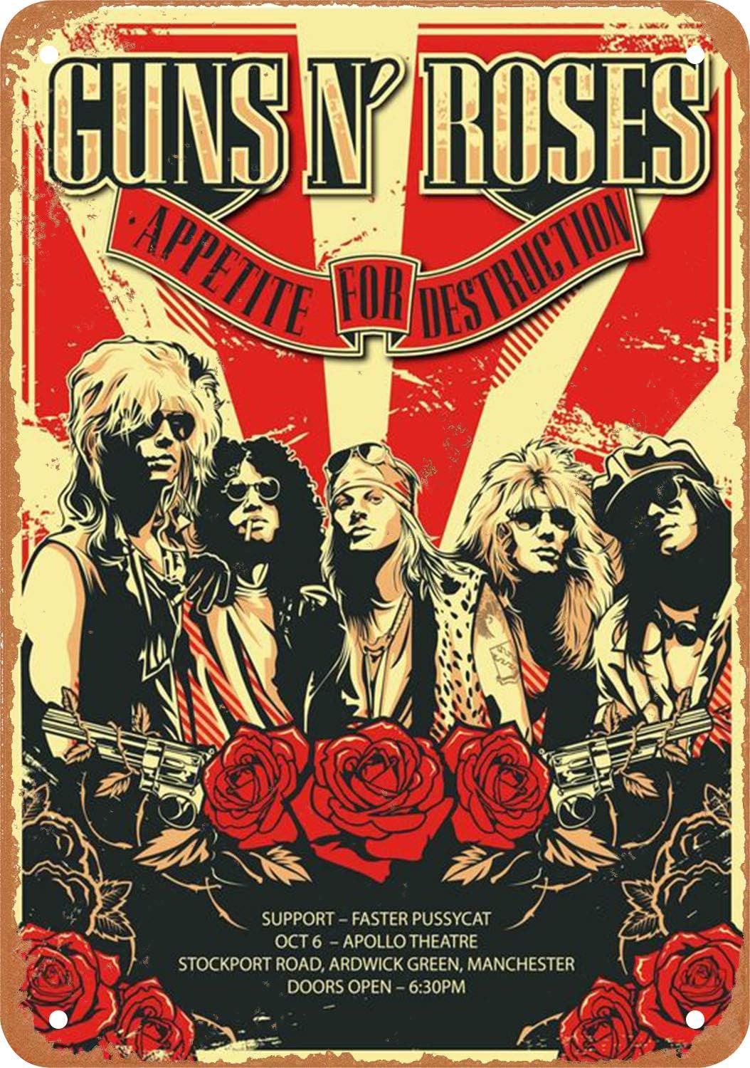 HiSign Guns N' Roses Tin Wall Sign Retro Iron Painting Vintage Metal ...