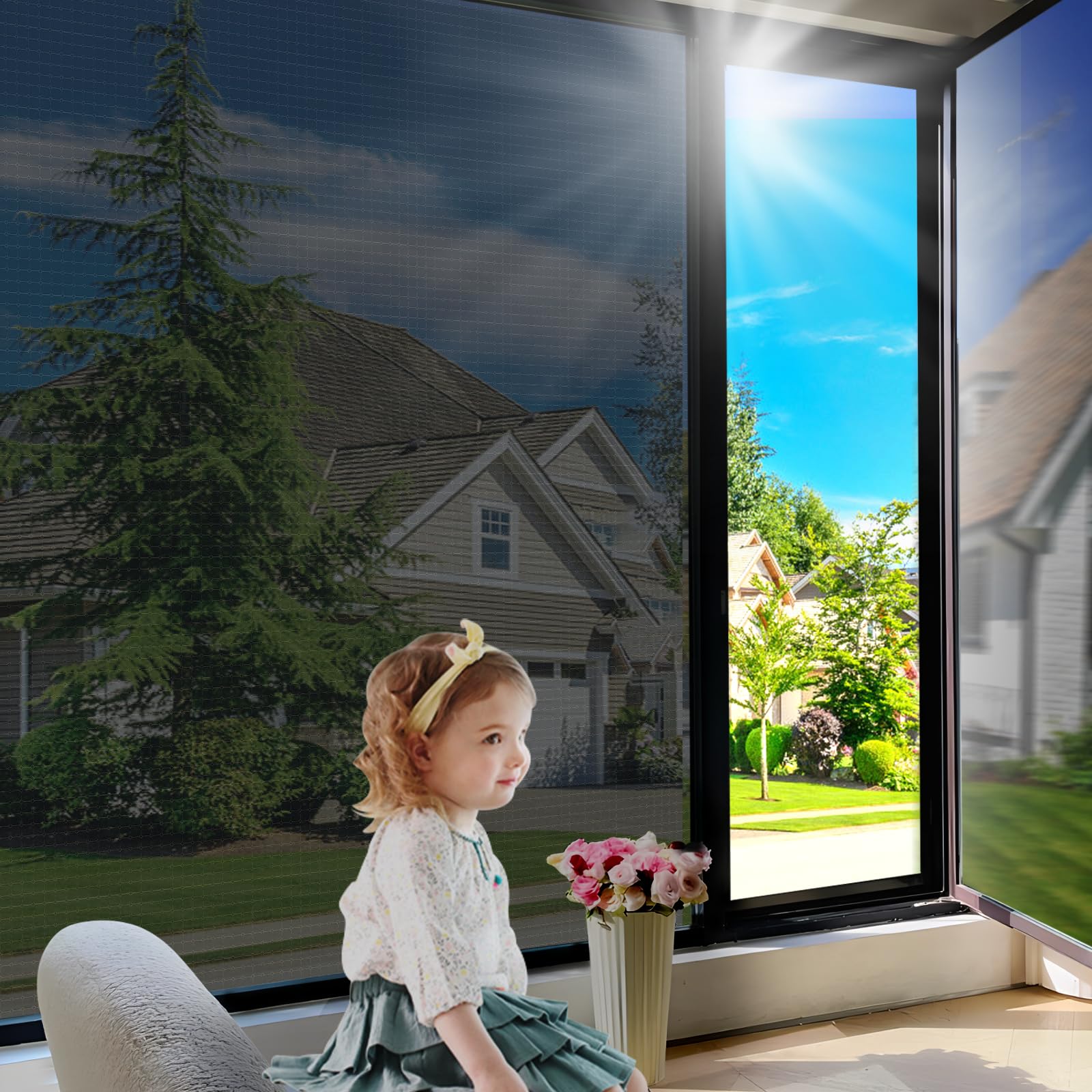 Windimiley One Way Privacy Window Film Window Tint for Home Heat ...
