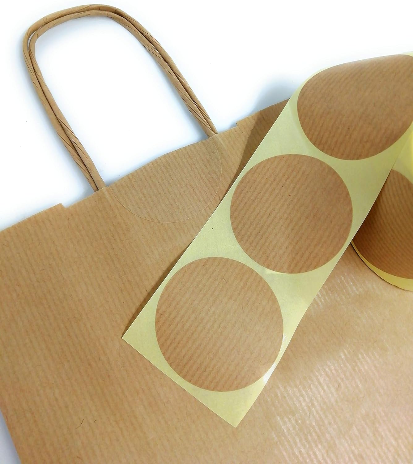 1000 Labels Round Kraft 5 cms. Round Kraft Labels – BigaMart