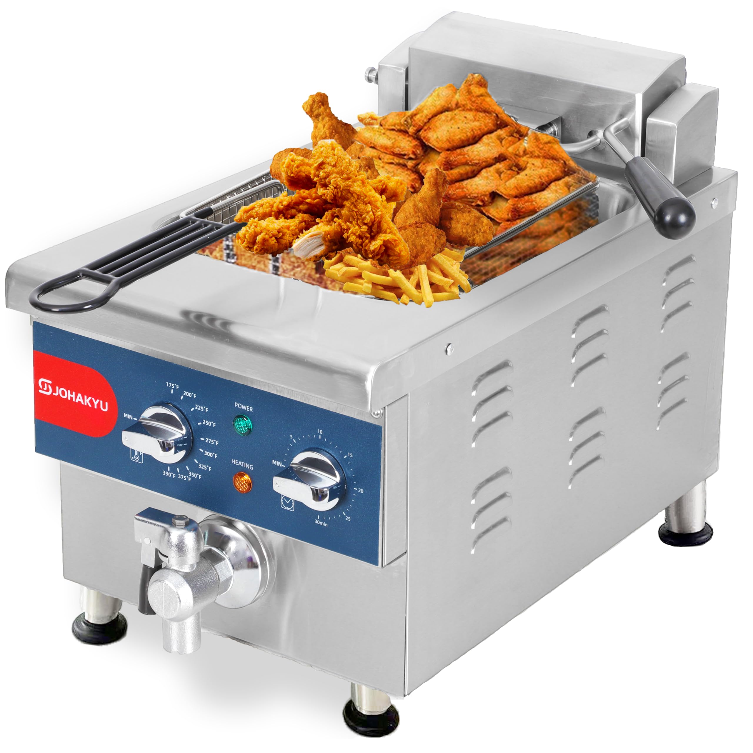 JOHAKYU 6L Commercial Deep Fryer with Basket, Electric Deep Fryer with ...