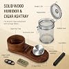 Cigar Humidor, Solid Wood Cigar Ashtray & Acrylic Cigar Jar Kit with ...