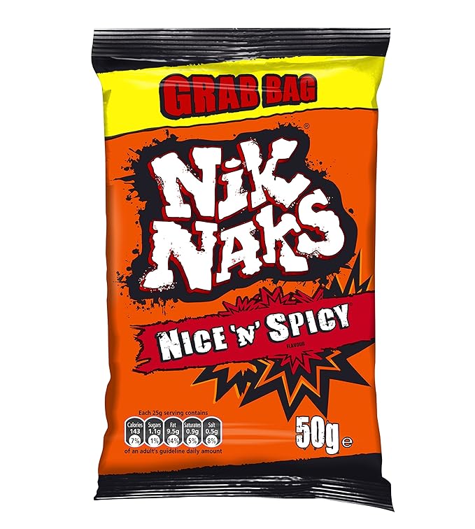 Nik Naks Multipack Box of Flavoured Corn Crisp Snacks, 36 x 50g - Nice ...